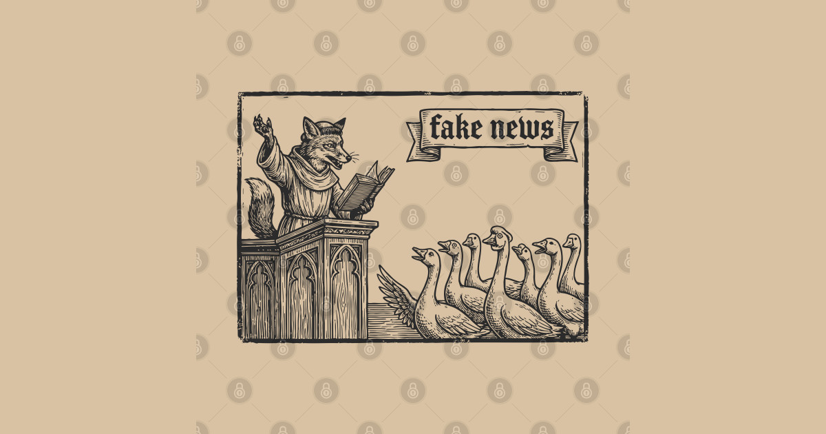 The Original Fake News - Fox Preaching To Geese - Conspiracy - T-Shirt ...