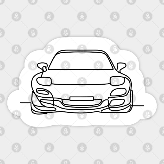 Mazda RX7 Line Drawing - Mazda Rx7 - Sticker | TeePublic