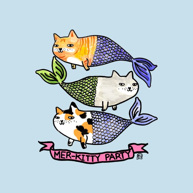Mer-Kitty Party - Mermaid - T-Shirt | TeePublic