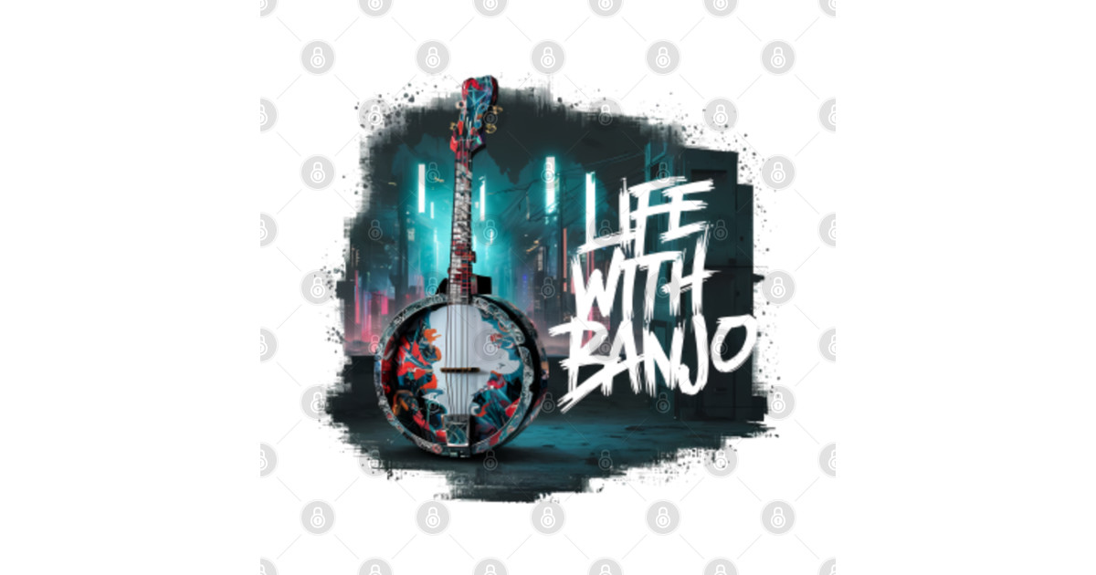 Life With Banjo, Banjo Graffiti Design - Banjo - T-Shirt | TeePublic