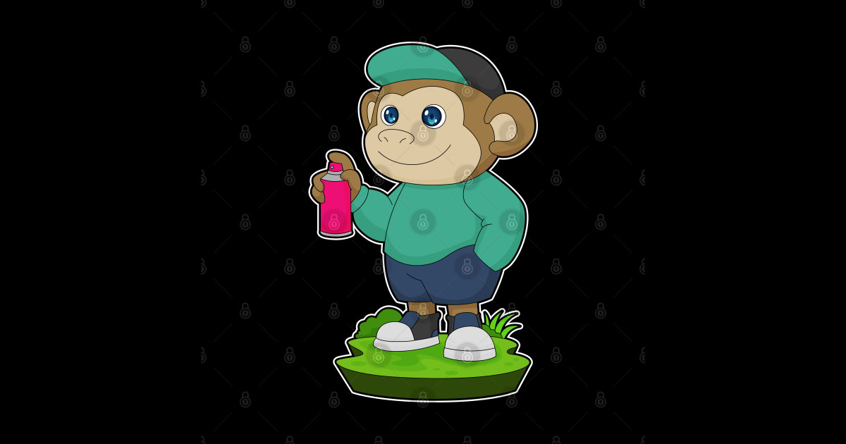 Monkey Painter Spray - Monkeys - Sticker | TeePublic