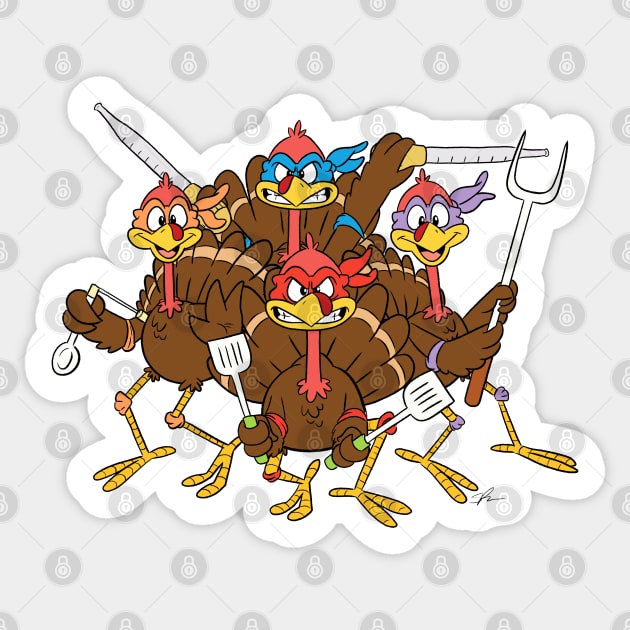 Teenage Mutant Ninja Turkeys - Turkey - Sticker | TeePublic