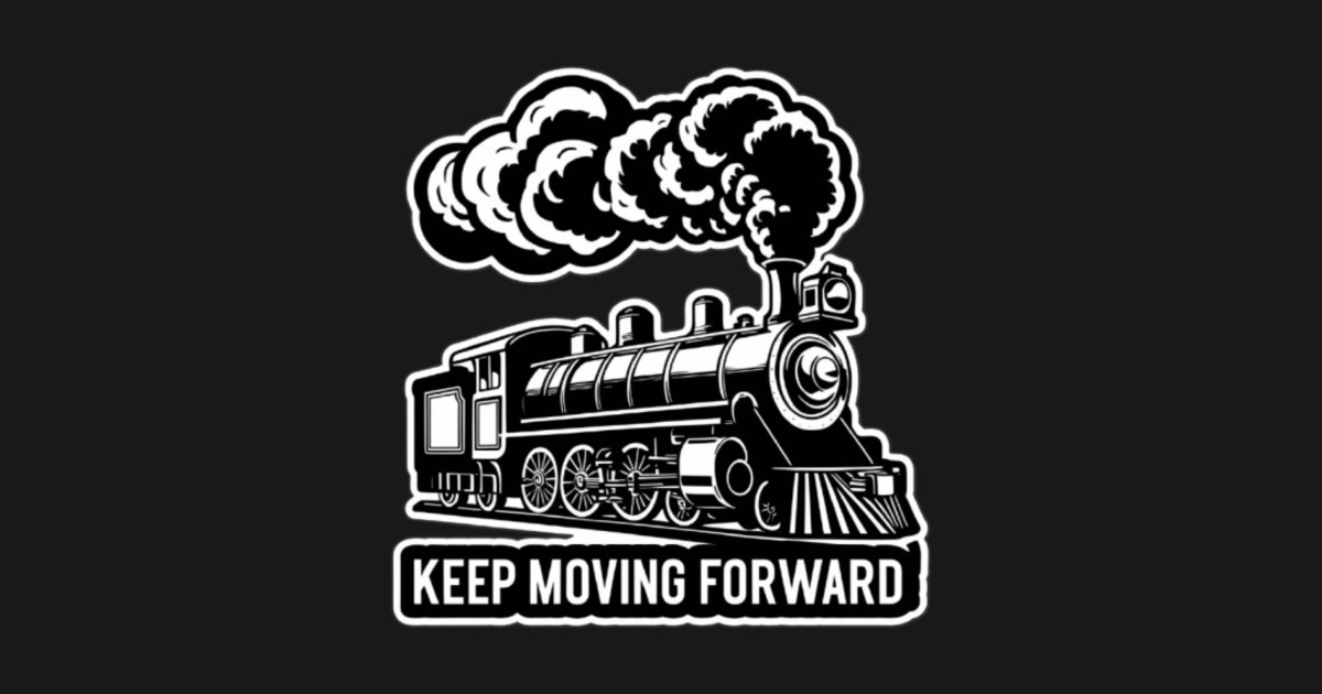 "Bold Vintage Train Sticker with Quote" - Sticker - T-Shirt | TeePublic