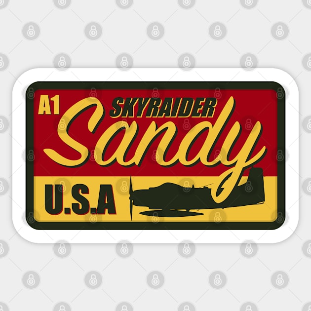 A-1 Skyraider - A1 Sandy Skyraider - Sticker | TeePublic