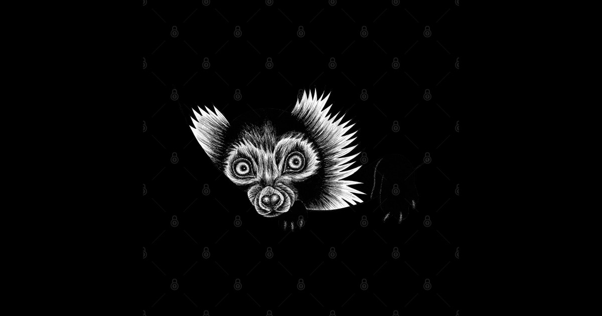 Ruffed lemur - ink illustration - Lemur - Sticker | TeePublic