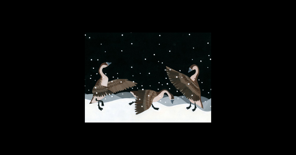 Dancing Geese - Snow - Sticker | TeePublic
