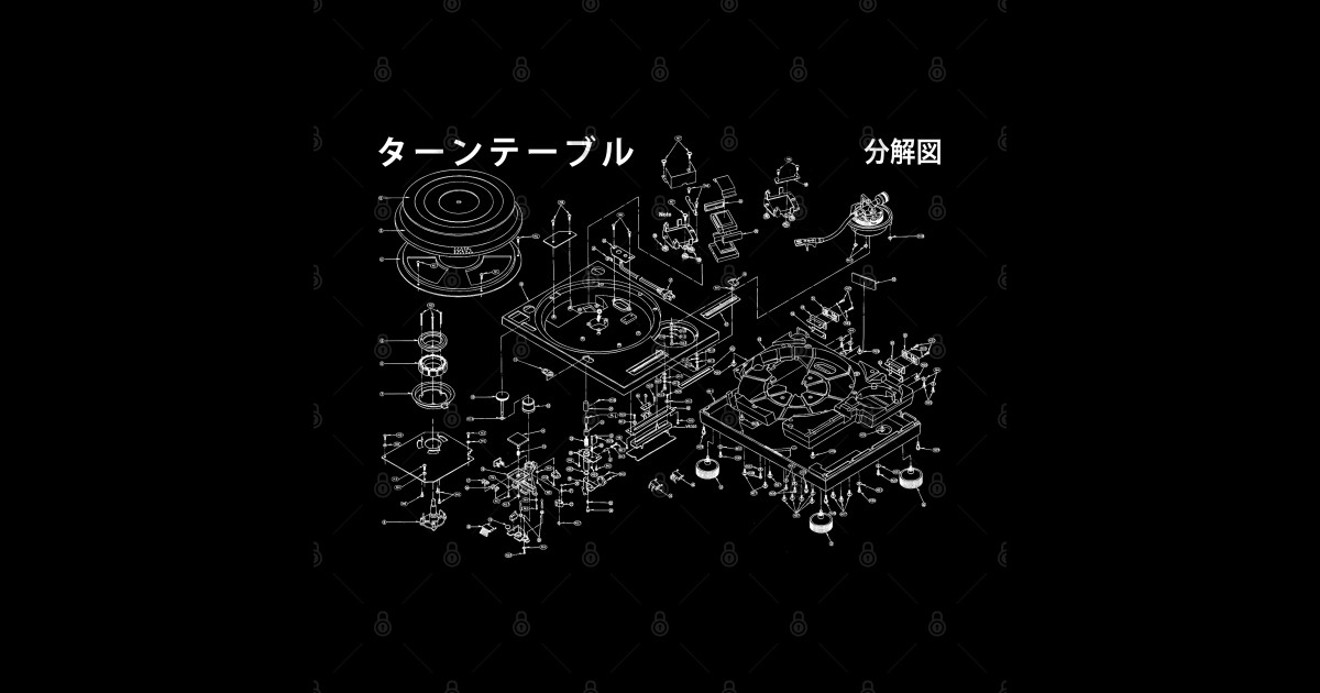 Turntable in Exploded View - Turntable - Sticker | TeePublic