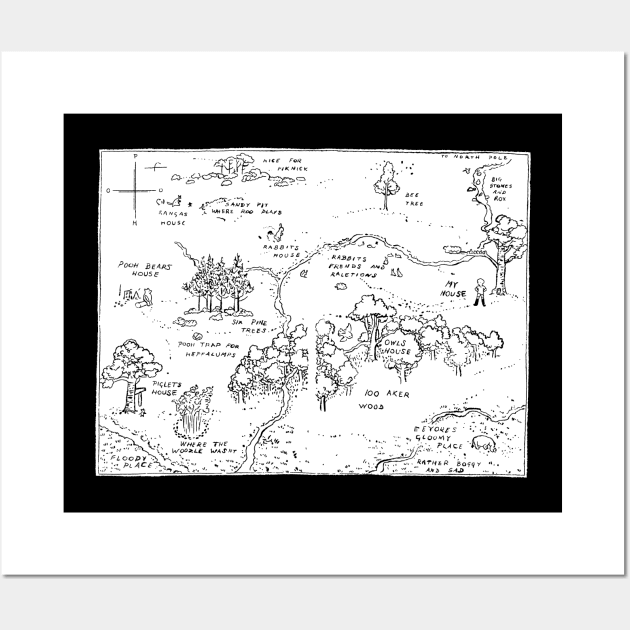 100 Aker Wood Map - Winnie The Pooh - Posters and Art Prints | TeePublic