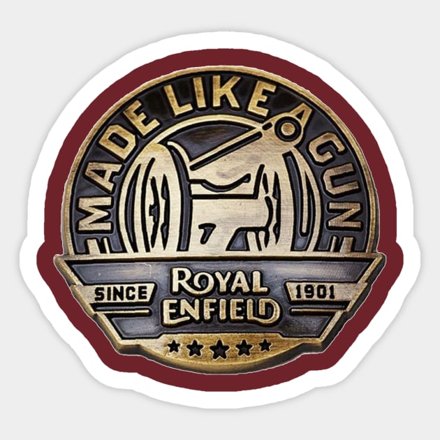 royal enfield motorcycle, made like a gun - Motorcycle - Sticker ...