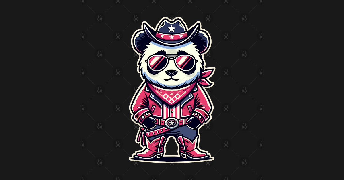 Pink Cowboy Panda Country Western Cottagecore Pink Cowgirl - Cowgirl ...