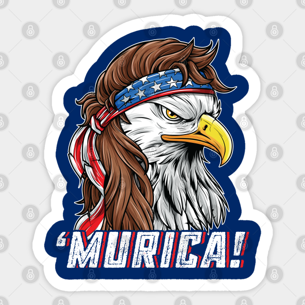 4th of July Eagle Mullet Murica American Flag USA Merica - Bald Eagle ...