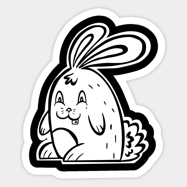 Cute Happy Bunny - Bunny - Sticker | TeePublic