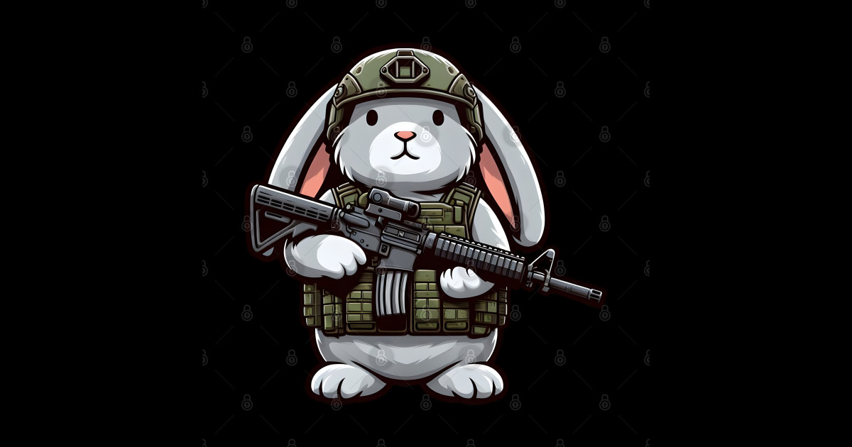 Tactical Rabbit - Rabbit - Sticker | TeePublic