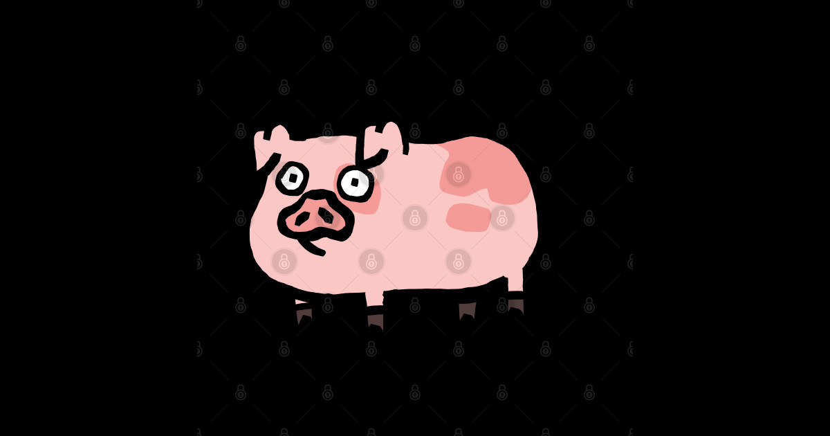 Cute Cartoon Piggy Surprise - Cute Piggy Cartoon Surprised - Sticker ...