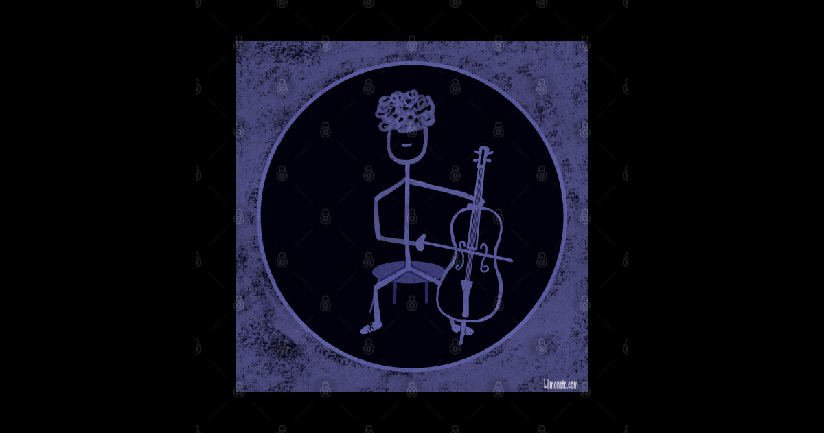 Stick Figure Cello Player - Stick Figure - Sticker | TeePublic
