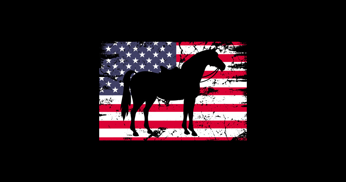 Horse American Flag USA 4th of July - Horse American Flag - Posters and ...