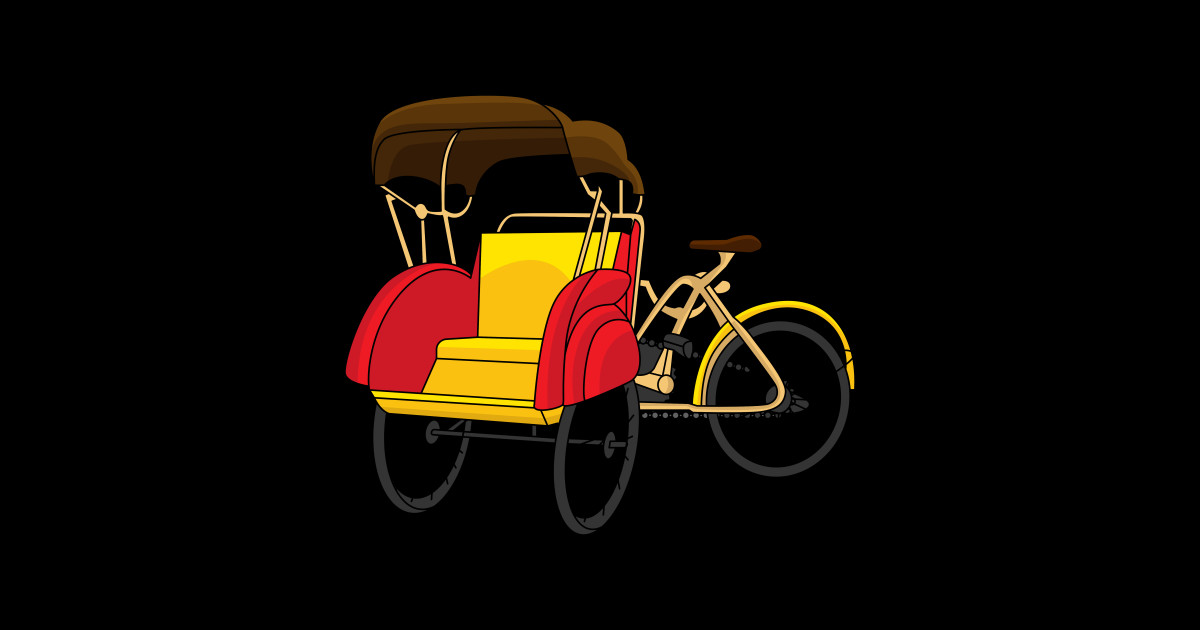 Pedicab rickshaw cartoon illustration - Pedicab Rickshaw Cartoon ...