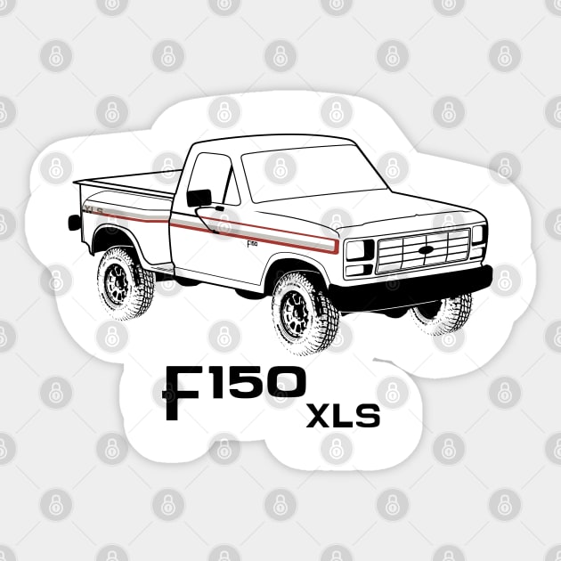 1982 F150 XLS Black Print - F150 Xls - Sticker | TeePublic