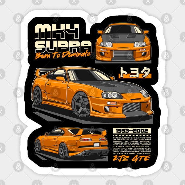 Toyota Supra MK4 - Supra Mk4 - Sticker | TeePublic