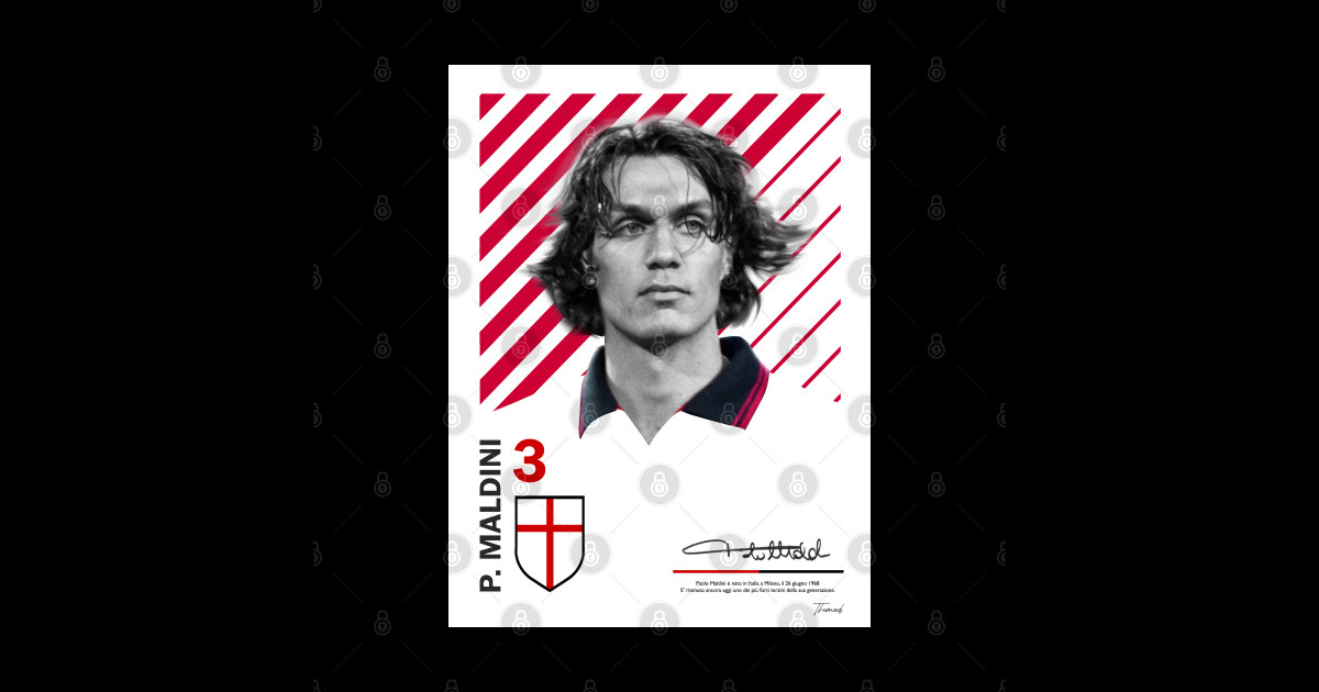 P. MALDINI / VINTAGE POSTER LIMITED EDITION - Paolo Maldini - Sticker ...
