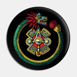 Quetzalcoatl Ouroboros Serpent Aztec Pins and Buttons for Sale | TeePublic