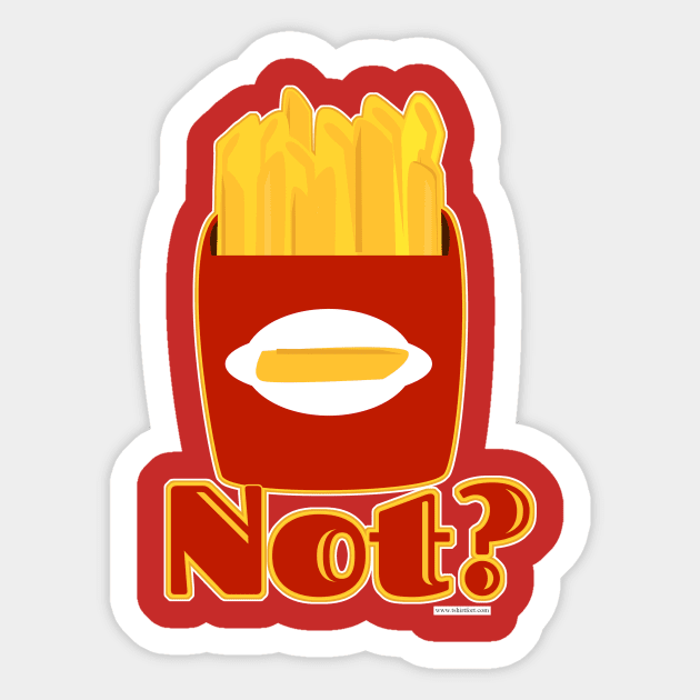 Fry Not Funny Cartoon Fries Humor Design - French Fries Humor - Sticker ...