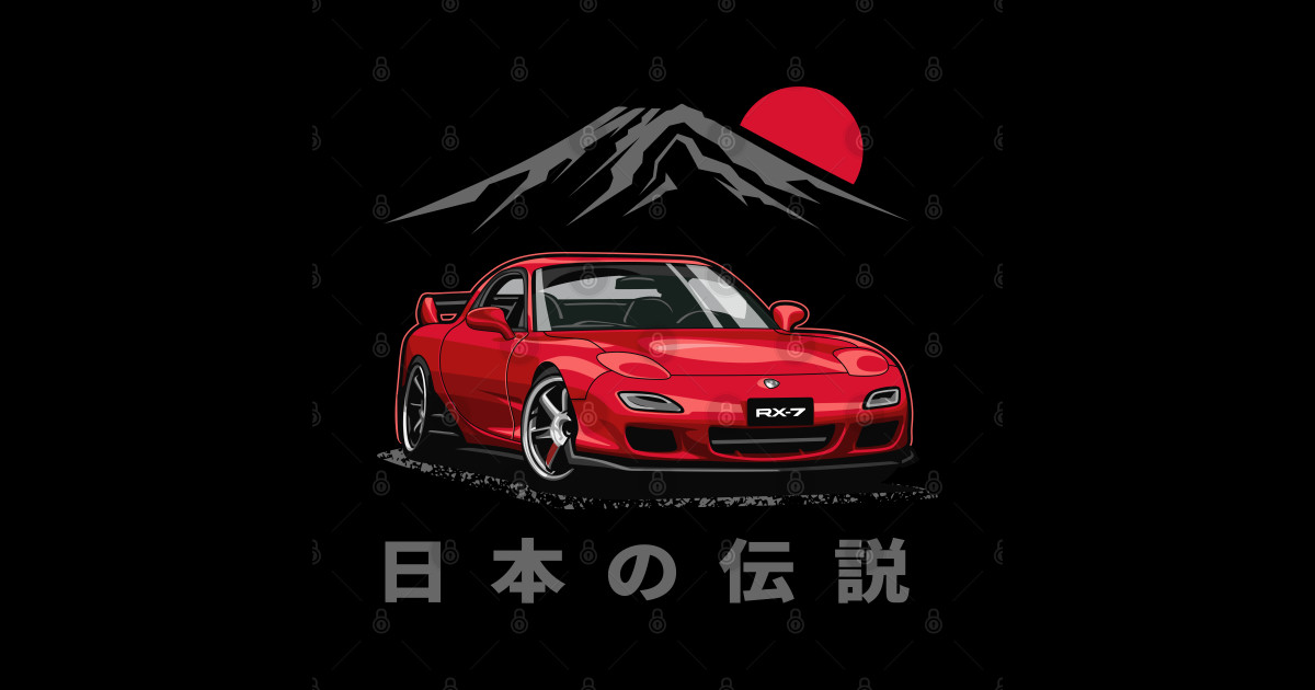 JDM Tuner RX-7 (Sunrise Red) - Jdm Legend - Posters and Art Prints ...