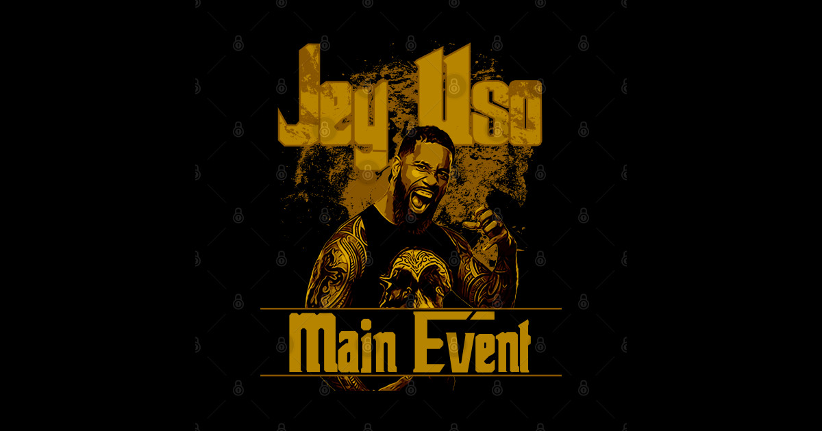 Jey Uso \ Main Event \ WWE \ Yellow Retro - Jey Uso - Sticker | TeePublic