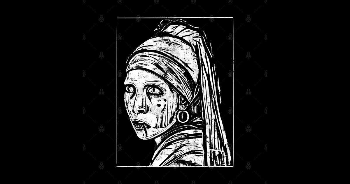 The Zombie With A Pearl Earring - Zombie - Sticker | TeePublic
