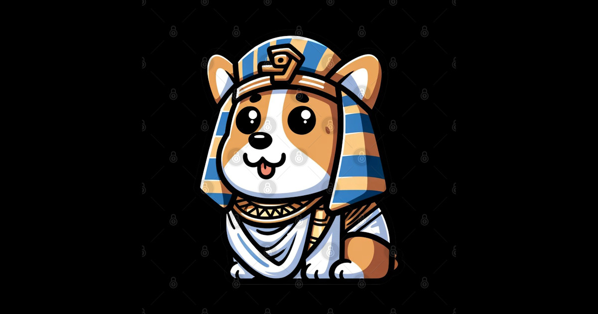 corgi king of egypt - Pharaoh - Sticker | TeePublic