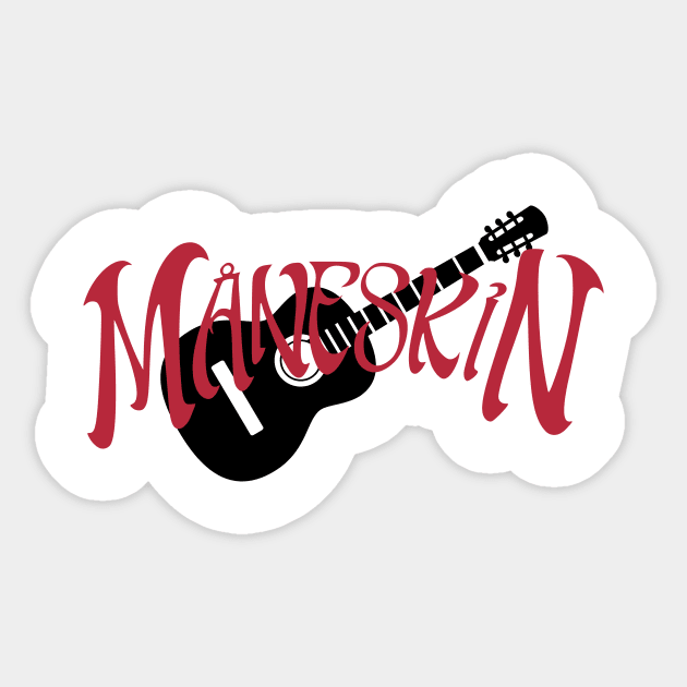 Måneskin design with guitar - Maneskin Design With Guitar - Sticker ...