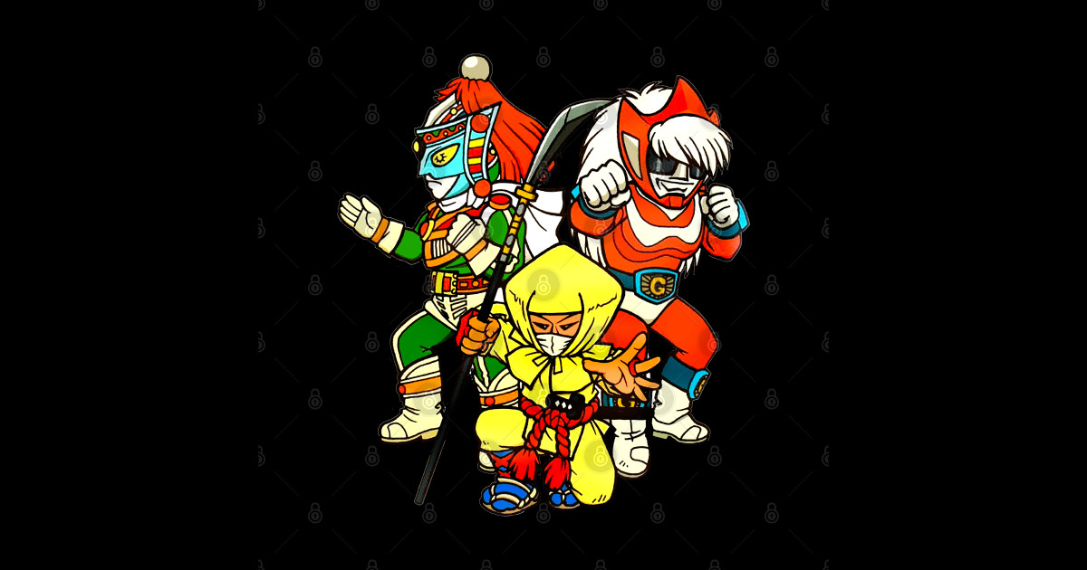 Go! Greenman, Godman & Kotaro Ushiwaka - Tokusatsu - Sticker | TeePublic