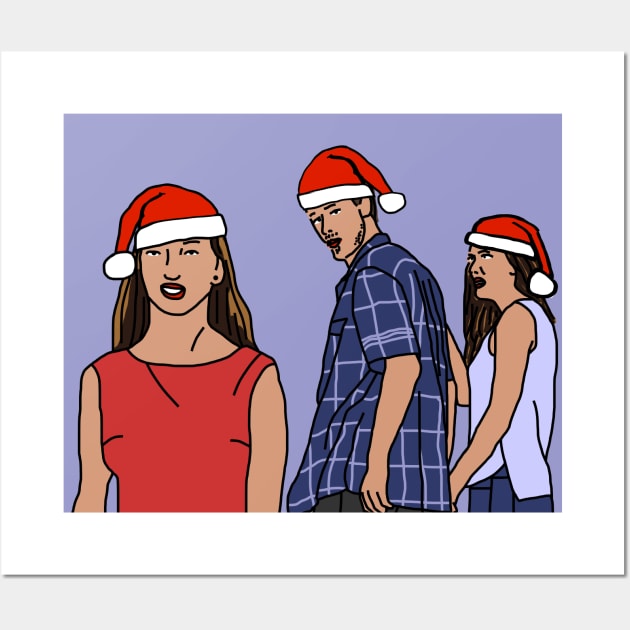 Christmas Distracted Boyfriend Meme Santa Hat - Christmas - Posters and ...