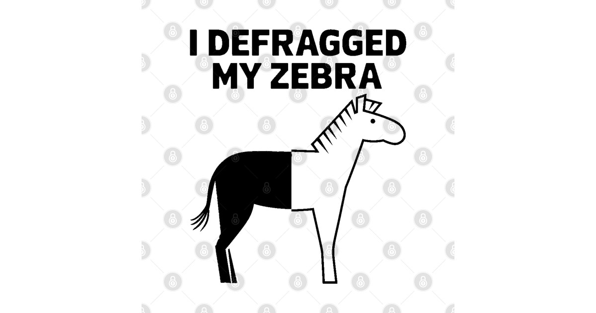 I DEFRAGGED MY ZEBRA - I Defragged My Zebra - T-Shirt | TeePublic