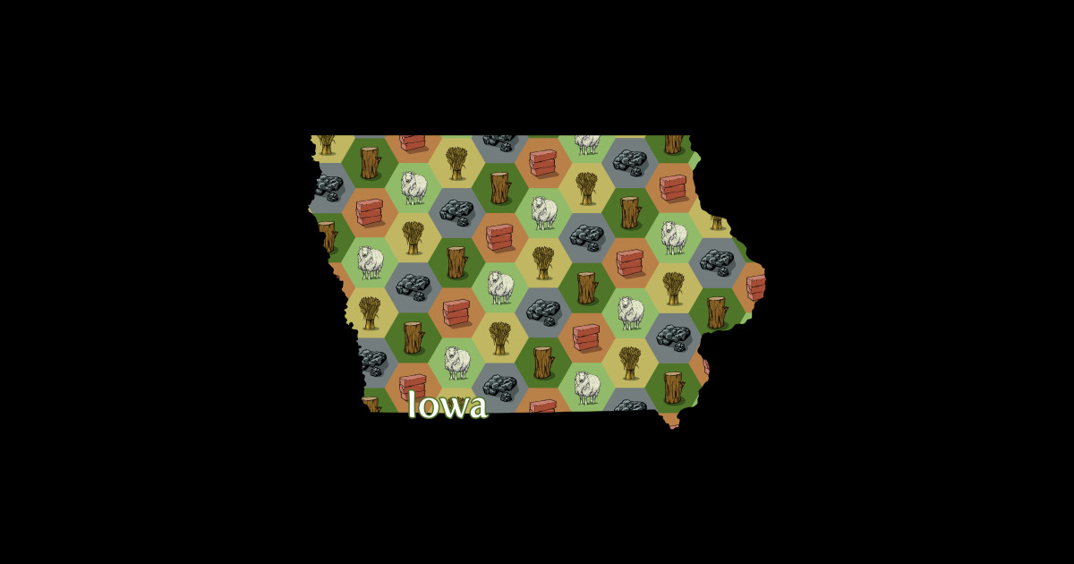 Iowa State Map Board Games - Board Games - Sticker | TeePublic