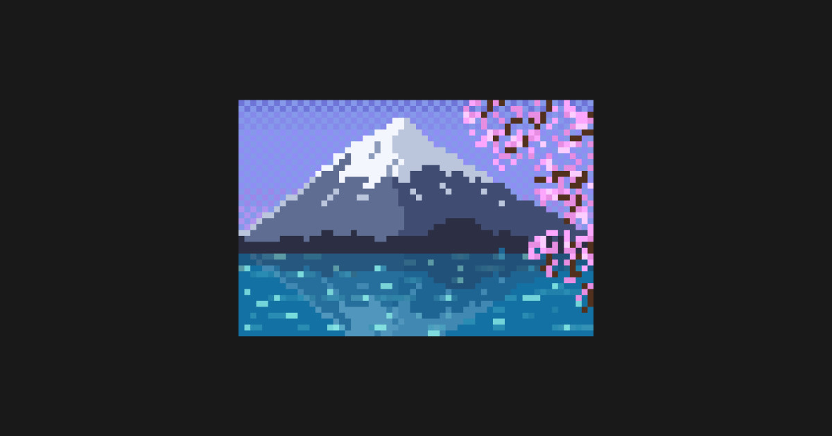 Mount Fuji Pixel Art - Pixelart - T-Shirt | TeePublic