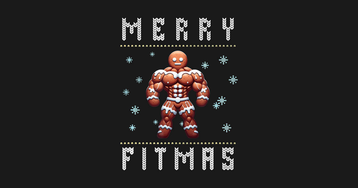 Funny Christmas Workout Gingerbread Man Gym Bodybuilder - Gingerbread ...