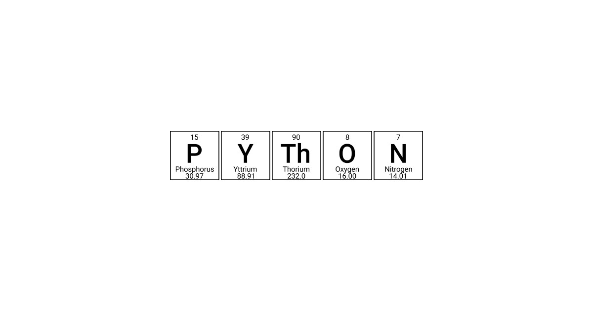 Python Elements (black) - Python - T-Shirt | TeePublic