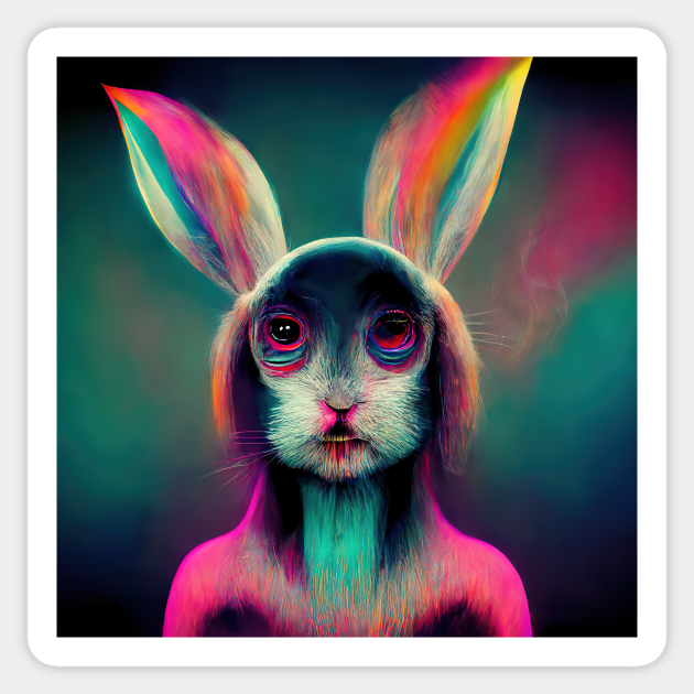 The Trippy Rabbit - Trippy - Sticker | TeePublic