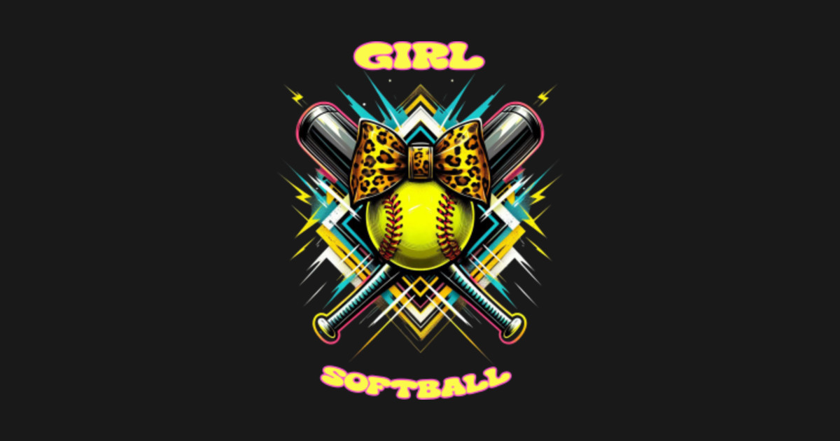 Playful & Colorful Softball Girl - Softball Girl - T-Shirt | TeePublic