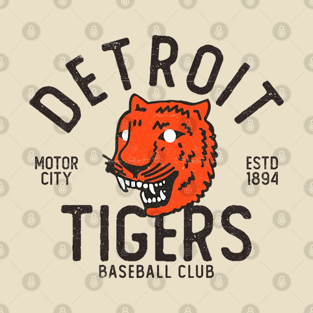 Vintage Detroit-Tigers est 1894 - Detroit Tigers - T-Shirt | TeePublic