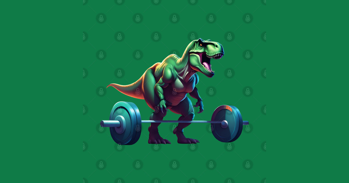 T-Rex Bodybuilder, Deadlifting, - Trex - T-Shirt | TeePublic