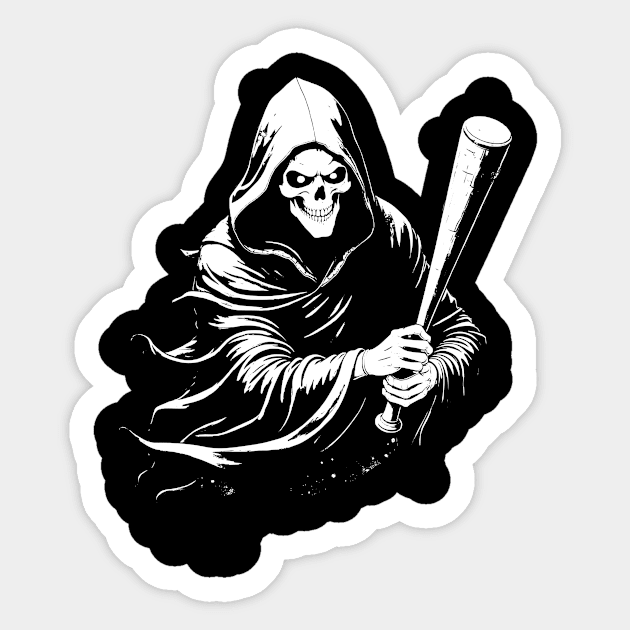 Grim reaper baseball - Halloween Baseball - Sticker | TeePublic