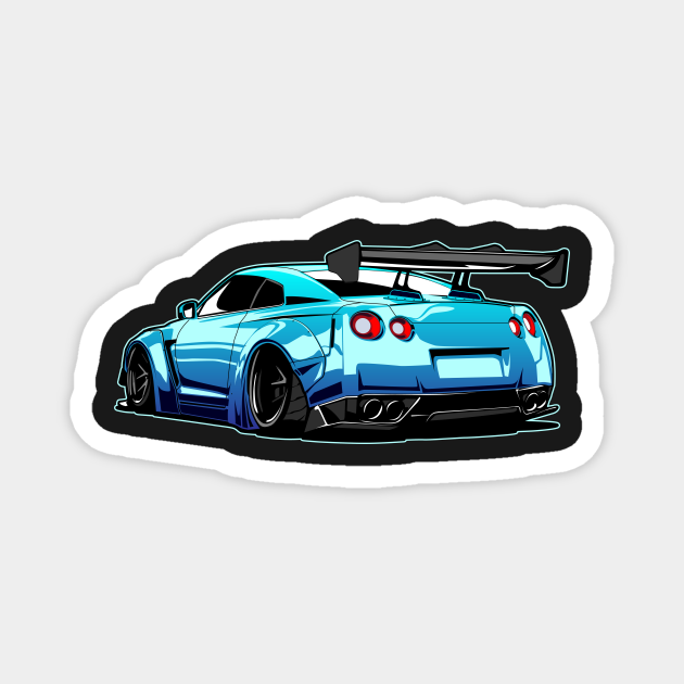 R35 gtr godzilla jdm vector art - Nissan - Magnet | TeePublic