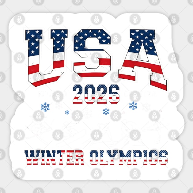 USA Team Milano Cortina 2026 Winter Games - Usa Winter Sports - Sticker ...
