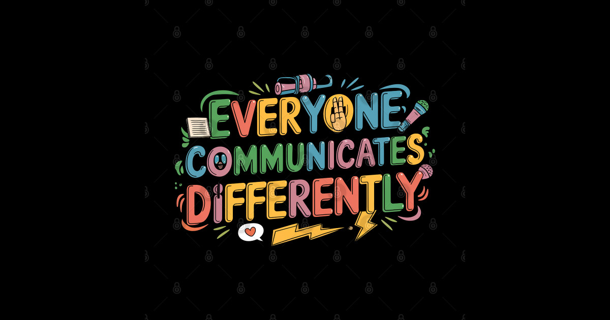 Everyone Communicates Differently Easter Speech Therapy SLP - Everyone ...