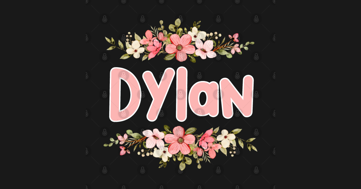 Flower Border Dylan Name Label - Flower Border Dylan Name Label - T ...