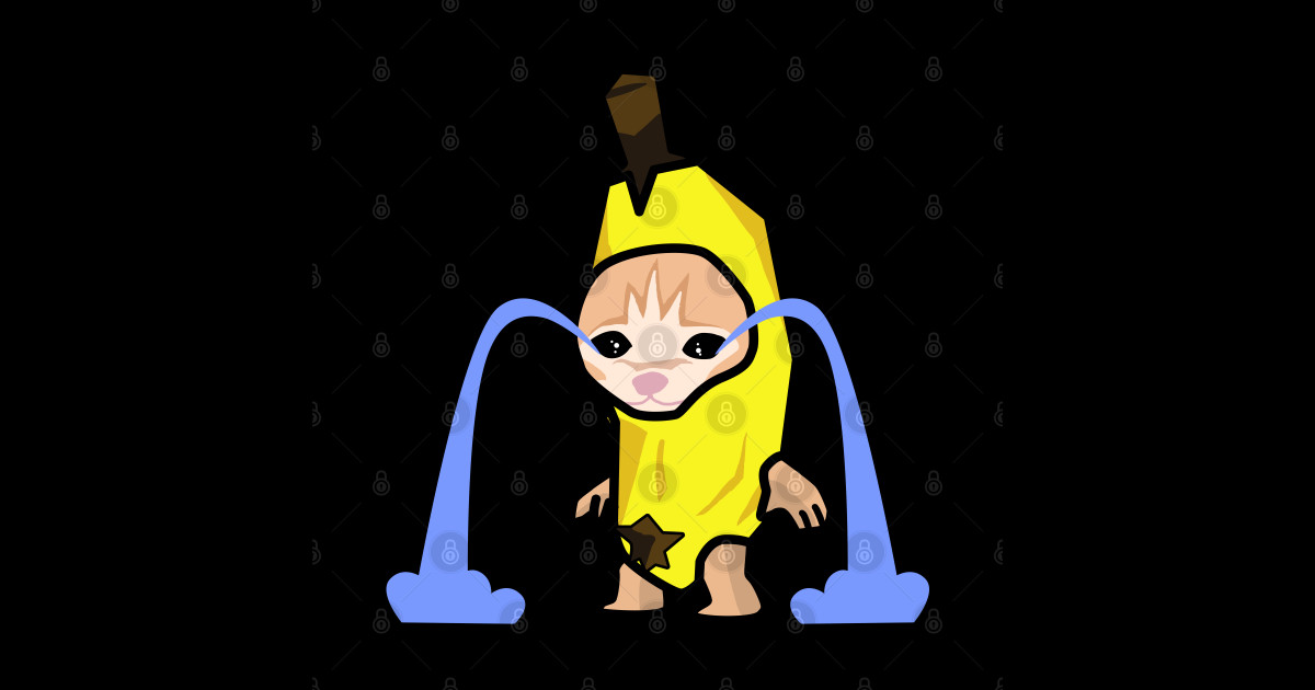 Banana Cat Cry - Cat - Sticker | TeePublic