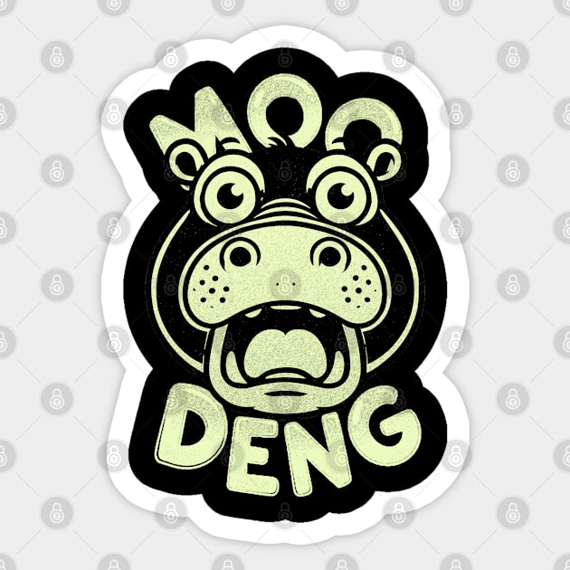 Funny face moo deng - Moo Deng - Sticker | TeePublic