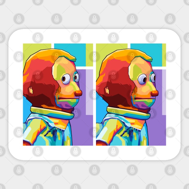 Cartoons Meme Wpap Pop Art - Meme - Sticker | TeePublic